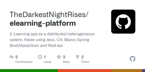 GitHub TheDarkestNightRises Elearning Platform E Learning App As A Distributed Heterogeneous