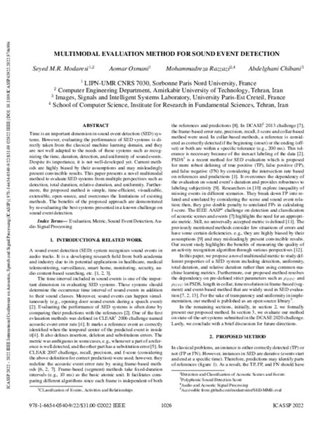 Pdf Multimodal Evaluation Method For Sound Event Detection