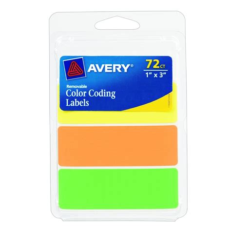 color coding labels asst 1x3 74ct