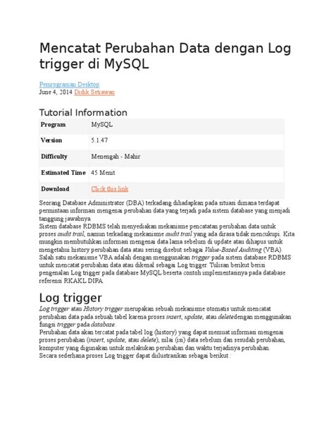 mencatat perubahan data dengan log trigger di mysql pdf metode