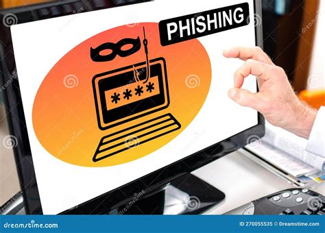 Phishing Concept On A Computer Monitor Stock Image Image Of Risk
