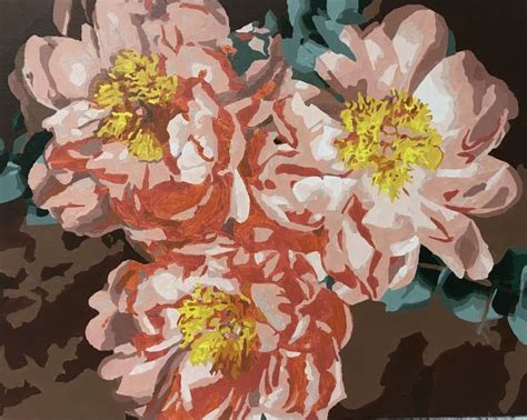 Пионы картина на Мольберт Картины Краска Пионы