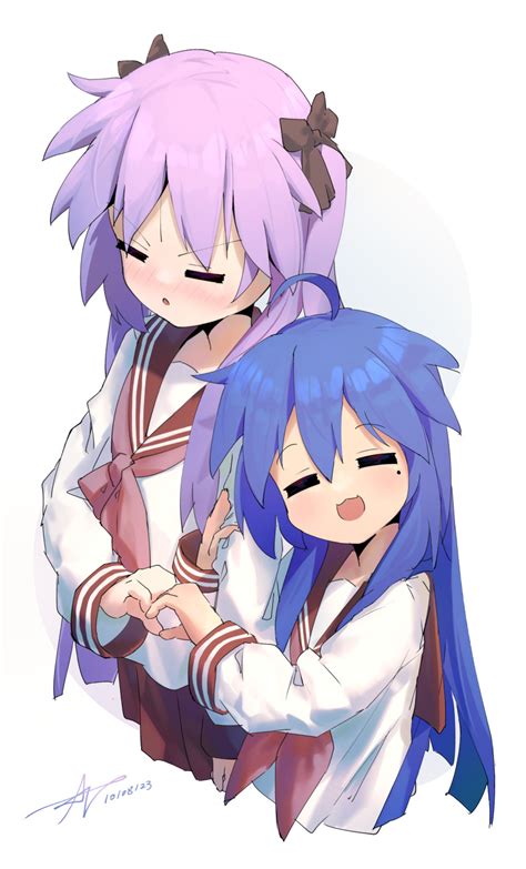 Safebooru Absurdres Ap04astral Arm Hug Blue Hair Blush Closed Eyes