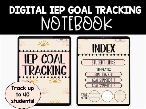 Digital IEP Goal Tracker IEP Goal Planner Iep Goal Tracker Goodnotes Planner SPED Binder