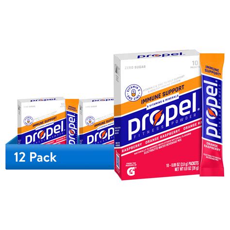 12 Pack Propel Immune Support Electrolyte Orange Raspberry Powered