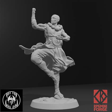 3d Printable Male Monk Fighter Imp3dsion By Rpgminiforge