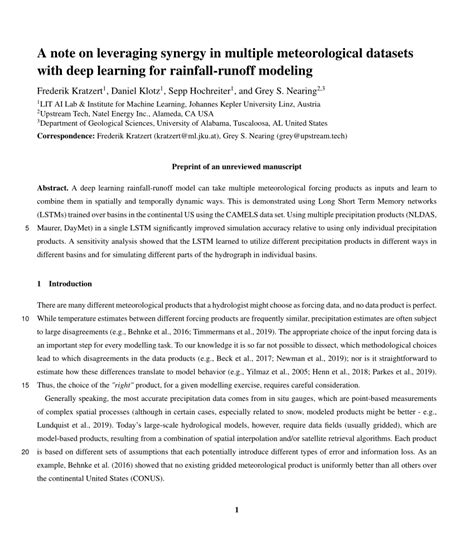 Pdf A Note On Leveraging Synergy In Multiple Meteorological Datasets