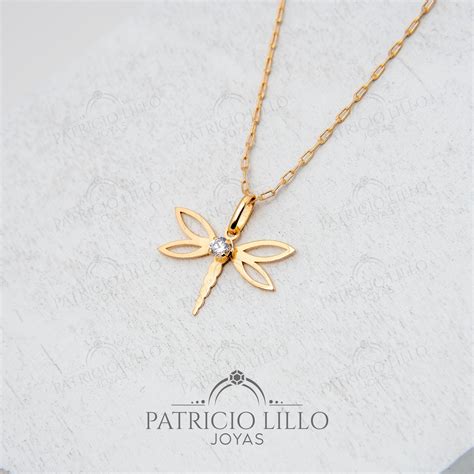 Cadena Con Colgante Libélula 18k Joyas Lillo