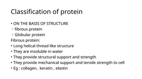 Protein Classification And Structurepptx Chemistry Science