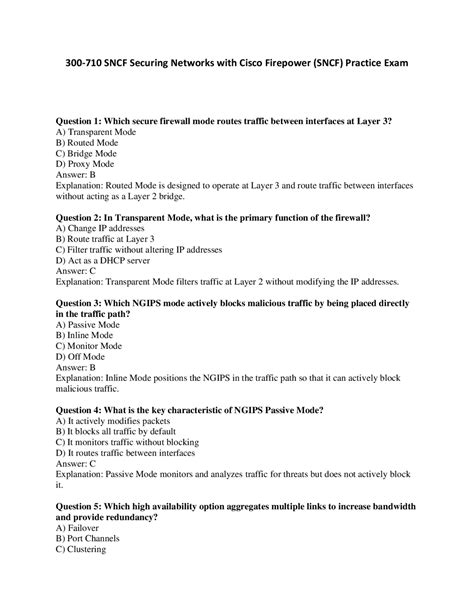 300 710 Sncf Securing Networks With Cisco Firepower Sncf Exam Exams