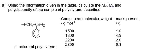 Solved A Using The Information Given In The Table