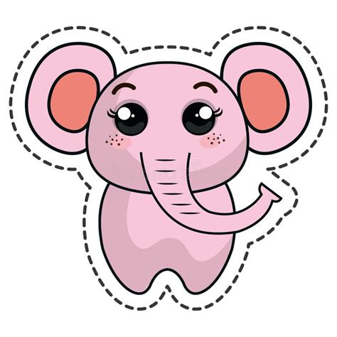 Cute Elephant Kawaii Character Stock Vector Illustration Of Design Icon 81606836