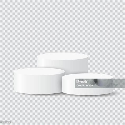 흰색 3 빈 연단은 투명 배경 벡터 일러스트 레이 션에 제품을 보여주기 위해 서 있습니다 3에 대한 스톡 벡터 아트 및 기타 이미지 Istock