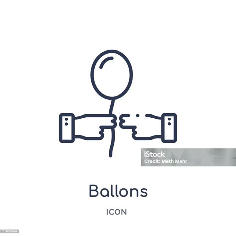 자선 개요 컬렉션에서 선형 볼 론 아이콘입니다 얇은 라인 발라드 벡터 흰색 배경에 고립입니다 발 론 트 렌 디 일러스트레이션 공 스포츠 장비에 대한 스톡 벡터 아트 및 기타