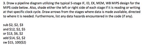 Solved Draw A Pipeline Diagram Utilizing The Typical Chegg Com