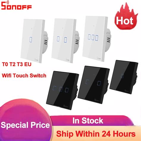 Sonoff Tx T0 T2 T3 האיחוד האירופי חכם מתג Wifi מגע קיר אור הבית חכם מתג