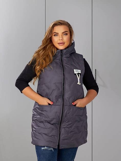 Жилетка женская длинная деми батал безрукавка удлиненная дутая жилет удлиненный большого размера