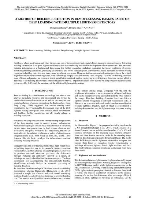 Pdf A Method Of Building Detection In Remote Sensing Images Based On