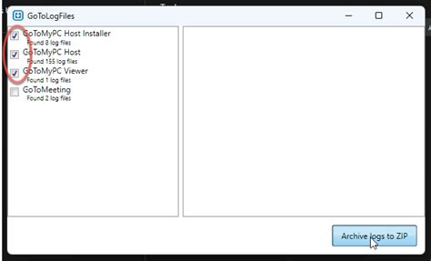 how to send gotomypc log files from your windows or mac host computer