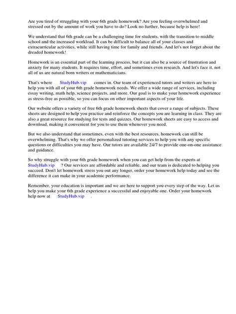 6th Grade Homework Sheets Free Pdf Worksheet Homework