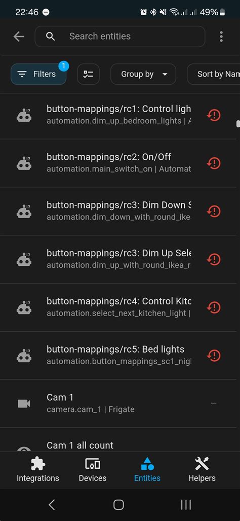 why do i have entities for deleted automations configuration home
