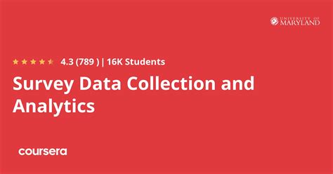 Survey Data Collection And Analytics Specialization Coursya