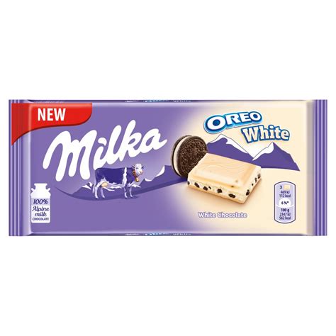 шоколад белый с печеньем White Oreo Milka Милка калорийность пищевая ценность ⋙