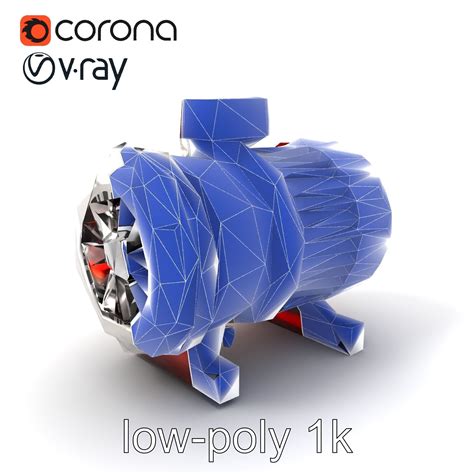 3d Model Pneumatic Compressor Module With Radial Blower Design Model Pack Vr Ar Low Poly