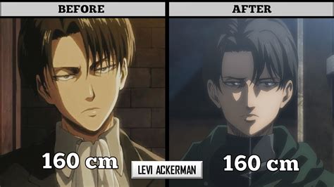 Attack On Titan Characters Height Before And After Youtube