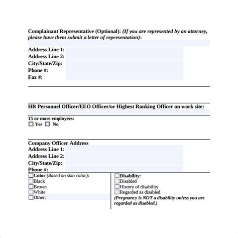Free 7 Sample Eeoc Complaint Forms In Pdf Ms Word