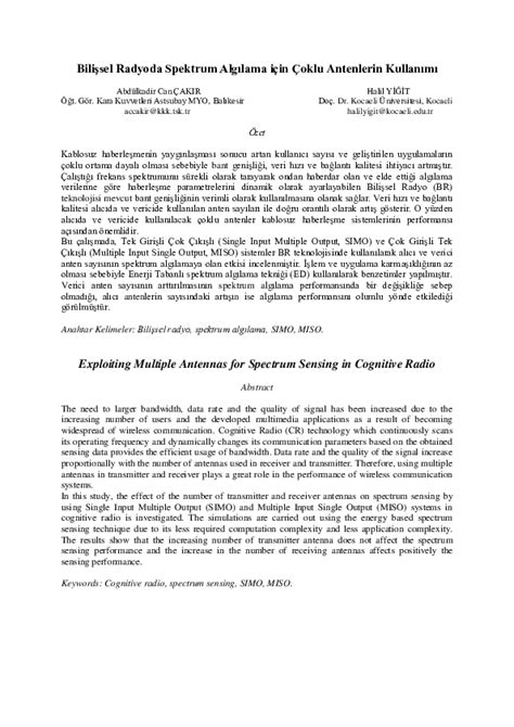 Pdf Exploiting Multiple Antennas For Spectrum Sensing In Cognitive Radio
