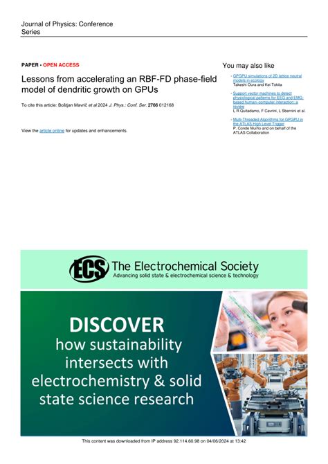 Pdf Lessons From Accelerating An Rbf Fd Phase Field Model Of Dendritic Growth On Gpus