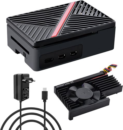 Geeekpi Raspberry Pi 5 Abs Gehäuse Mit Usb C Netzteil 27w Raspberry Pi 5 Gehäuse Mit Armor Lite