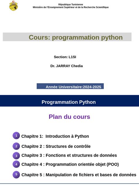 Courspythonchapitre5 Pdf Classe Informatique Programmation