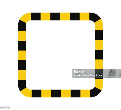 노란색과 검은색 테이프가 있는 경고 사각형 프레임 바리케이드 라인 사각형은 텍스트 공간이 설정된 프레임을 경고합니다 노란색과 검은색 주의 테이프 테두리 흰색 배경에 벡터