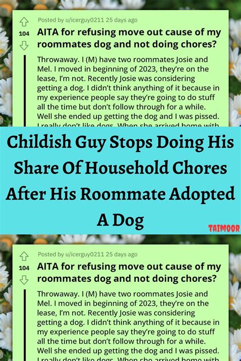 Childish guy stops doing his share of household chores after his ...