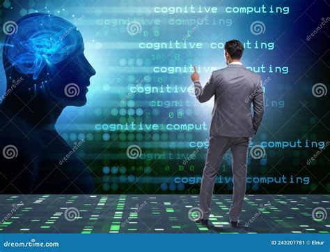 the cognitive computing and machine learning concept stock image