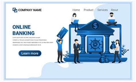 온라인 뱅킹 온라인 금융 투자의 현대 평면 웹 페이지 디자인 개념 플랫 방문 페이지 템플릿입니다 벡터 일러스트레이션 3차원