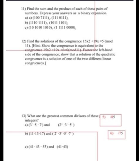 11 Find The Sum And The Product Of Each Of These