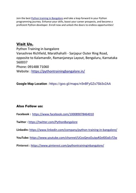Ppt Python Training In Bangalore Powerpoint Presentation Free