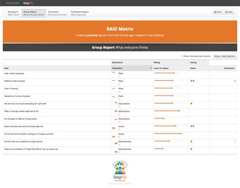 Raid Analysis Tool For Project Management