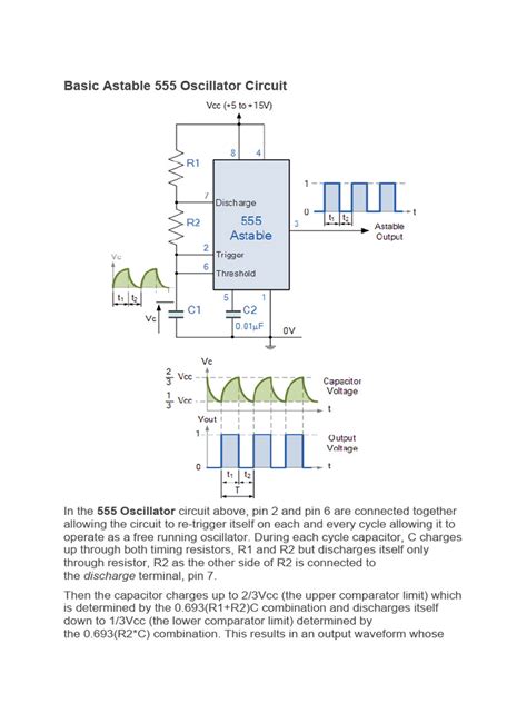 Basic Astable 555 Oscillator Circuit Download Free Pdf Electrical