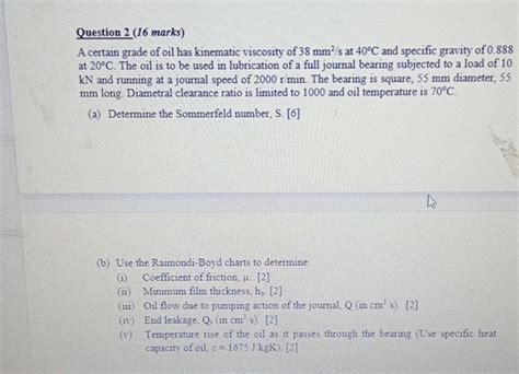 Solved Question 2 16 ﻿marks A Certain Grade Of Oil Has