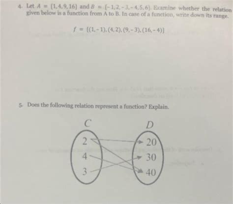 solved 4 let a 1 4 9 16 and b −1 2 −3 −4 5 6 examine