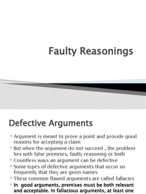 Faulty Reasoning Pdf Argument Fallacy