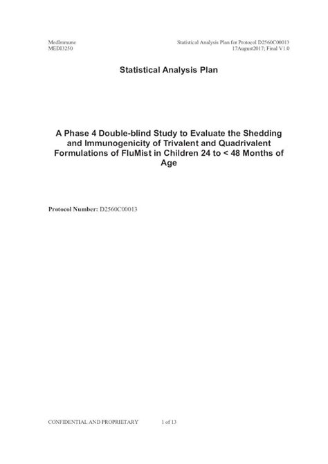 Pdf Statistical Analysis Plan Pk