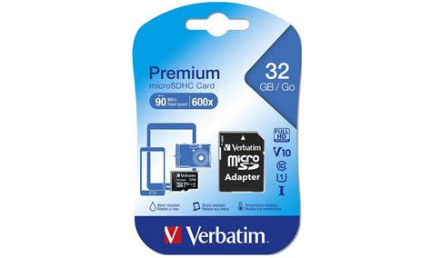 Verbatim 32GB microSDHC Premium 90MB/s - Karty pamięci microSD - Sklep ...