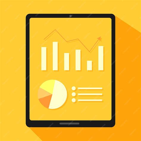 화면이 있는 태블릿 Pc 평면 벡터 일러스트 배경이 있는 태블릿 프리미엄 벡터