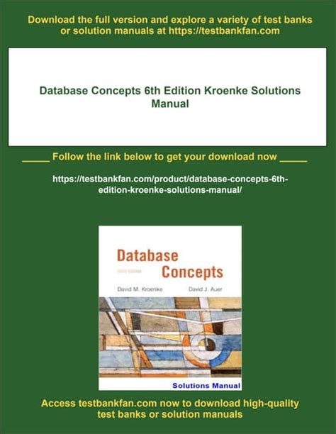 Database Concepts 6th Edition Kroenke Solutions Manual Pdf