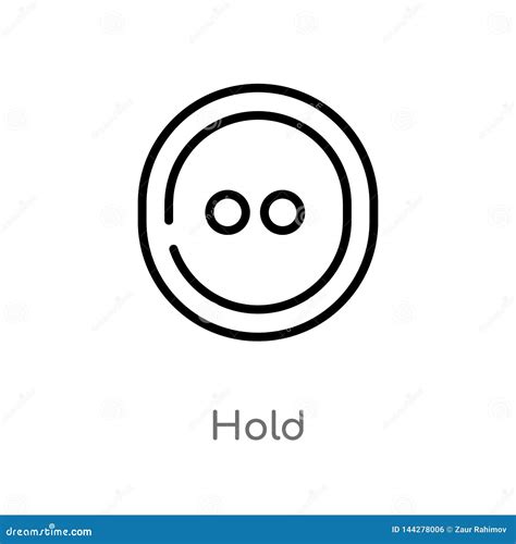 Outline Hold Vector Icon Isolated Black Simple Line Element Illustration From Cursor Concept
